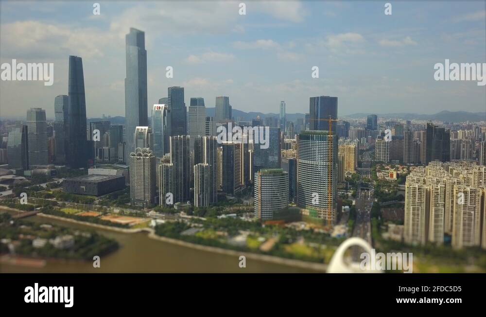 Guangzhou cityscape downtown riverside aerial Stock Videos & Footage ...
