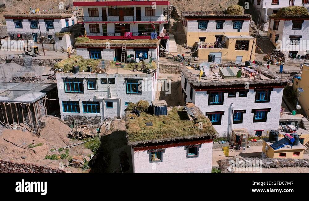 A himalayan mud house in mudh village , pin valley Stock Video Footage ...