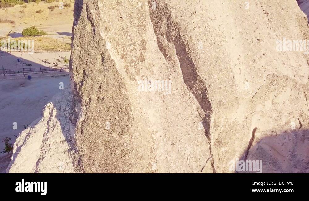 Cappadocia Turkey rock and mountain top view shooting with quadrocopter ...