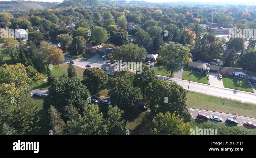 90 Degree Right Rotation From City Street View to Park View With Cars ...