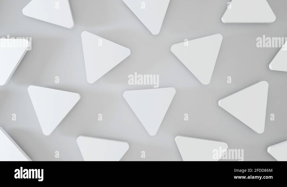 Abstract 3D white triangle rotating around. Animation shapes background ...