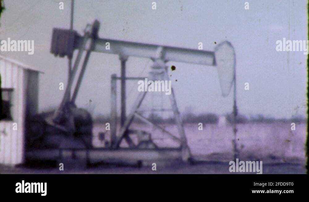 1950s TEXAS OIL WELL Drilling Field Rig Pumping Crude Vintage Film Home ...