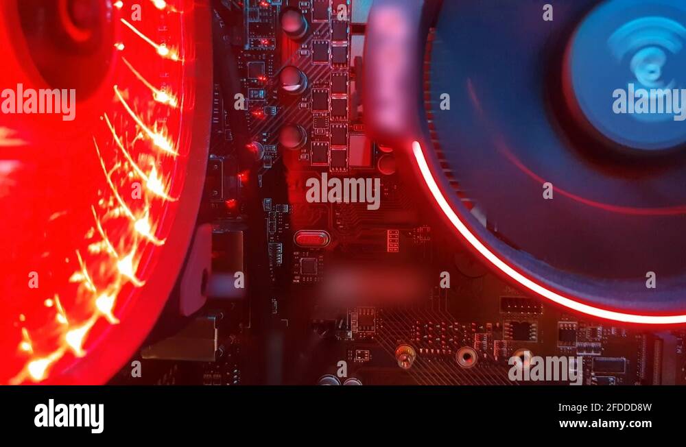 inside of computer case with motherboard and all other details Stock ...