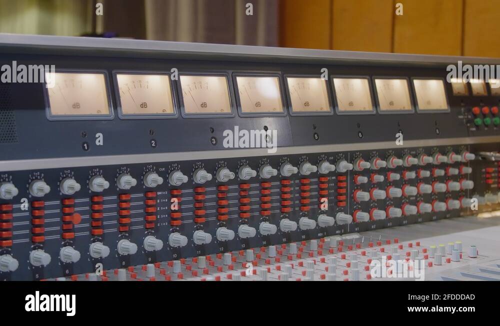 Audio Levels Analog Decibel Meter in Vintage Sound Recording Studio ...