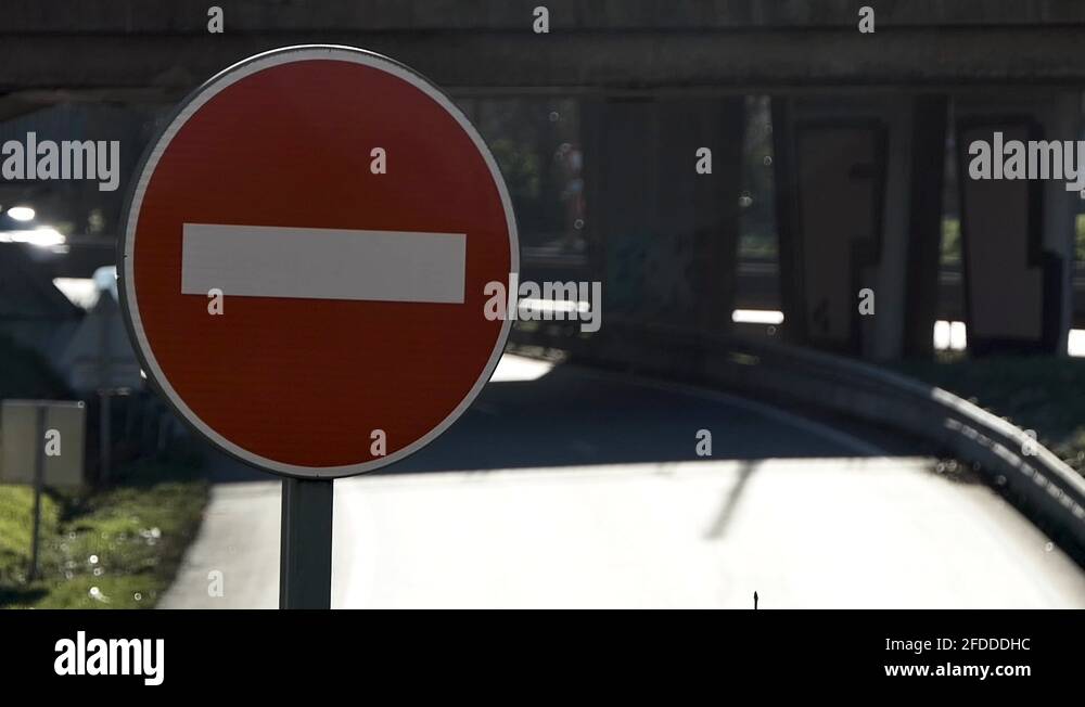 Road no entry sign Stock Videos & Footage - HD and 4K Video Clips - Alamy
