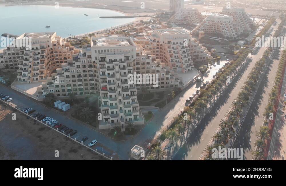 Aerial view of Marjan Island in Ras al Khaimah emirate in the UAE Stock ...