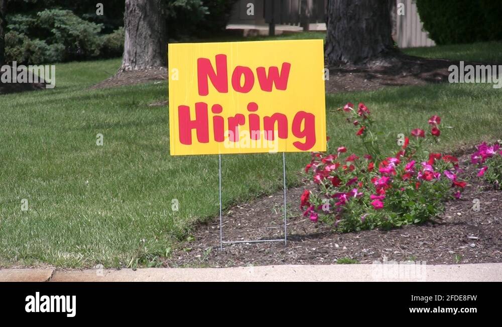 Now hiring sign showing job Stock Videos & Footage - HD and 4K Video ...