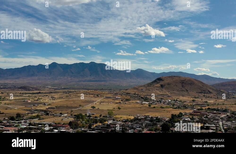 Teotitlan del Valle artisan village in Tlacolula, Oaxaca, Mexico aerial ...