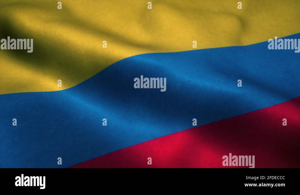 Colombia flag waving in the wind. National flag of Colombia. Sign of ...