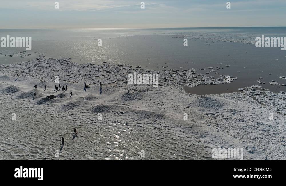 Rotating View Explores Expedition On Ice Sheet Arctic Tundra Iceberg ...