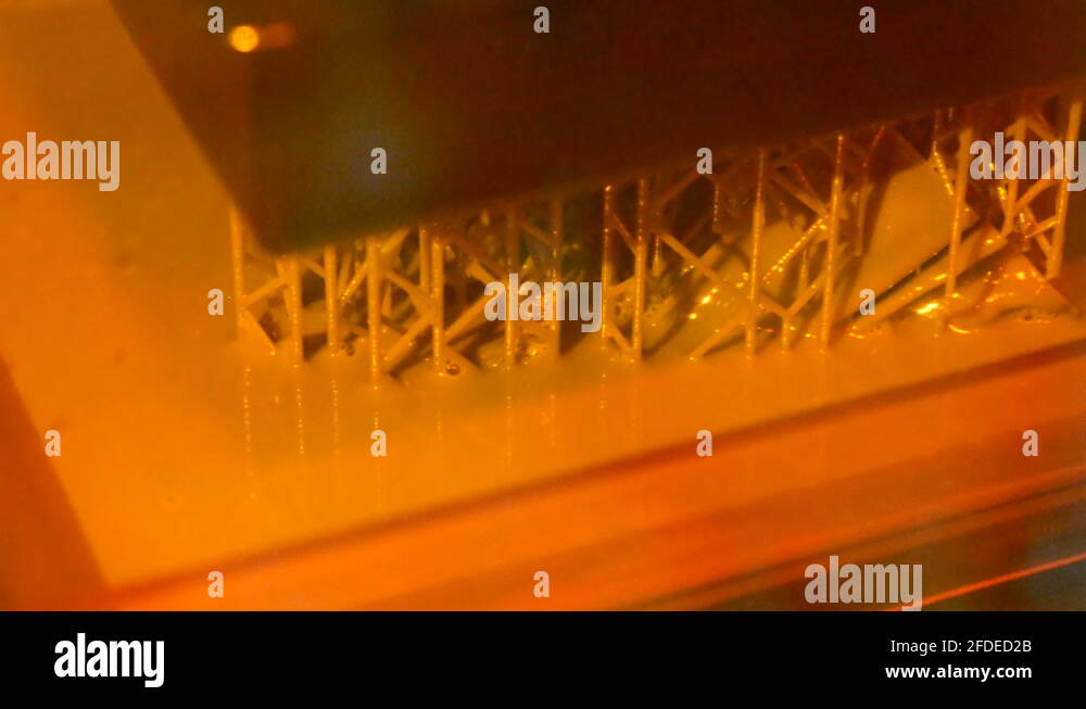 Stereolithography DPL 3d printer create detail Stock Video Footage - Alamy