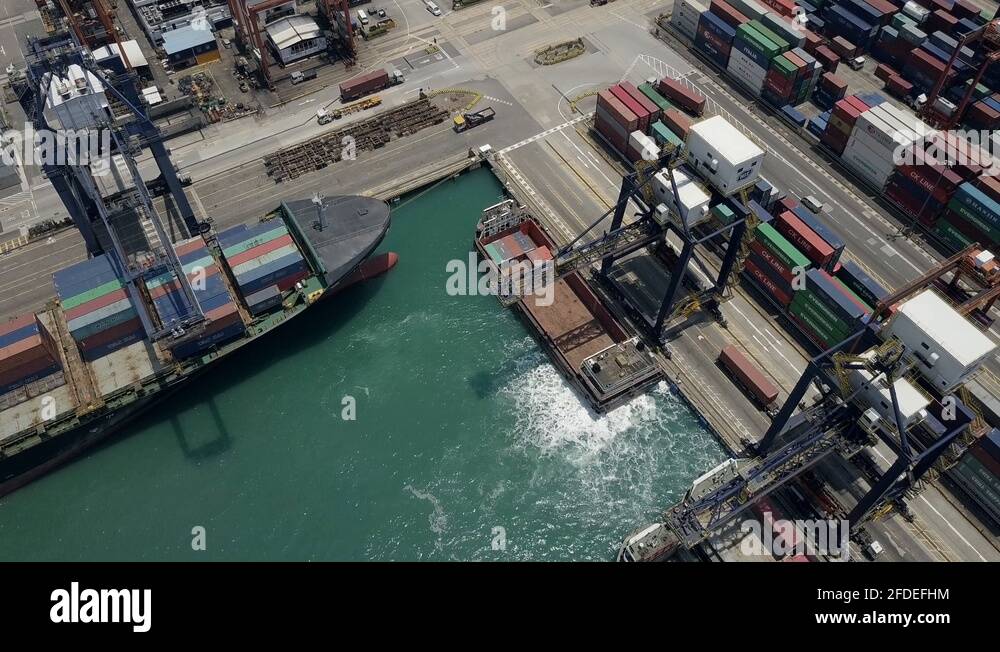 An aerial view of the Hong Kong International Terminal (HIT), where ...