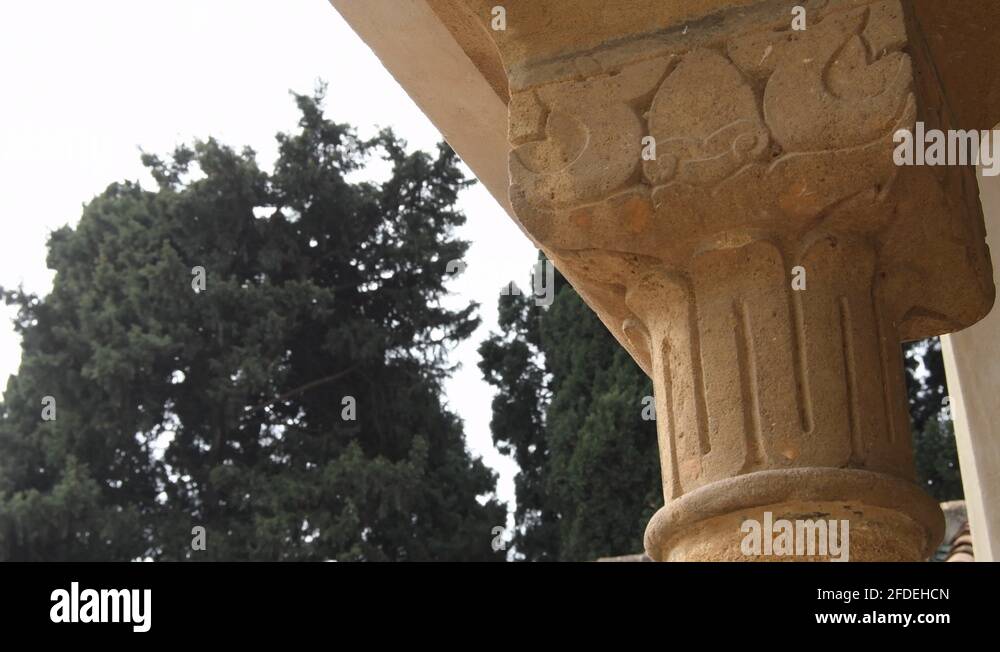 Chapiter column in ancient muslim palace of Alcazaba, Malaga, Spain ...