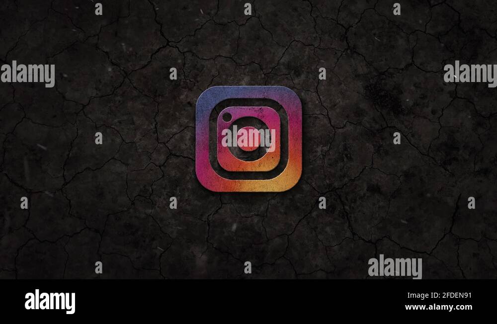 Instagram logo crashing down into dust. Editorial animation to ...