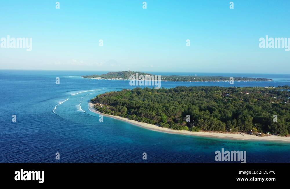 Aerial, Gilli Islands And Coral Reefs Atoll In The Ocean, tropical ...