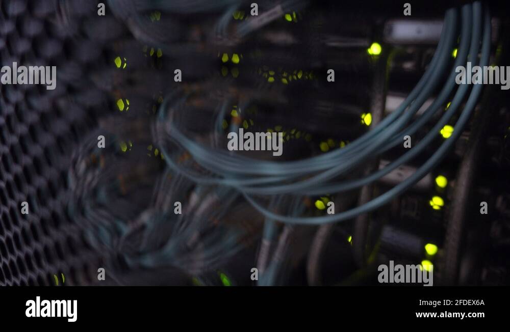 Door of a server rack close-up. Blink Led Server Lights Background ...