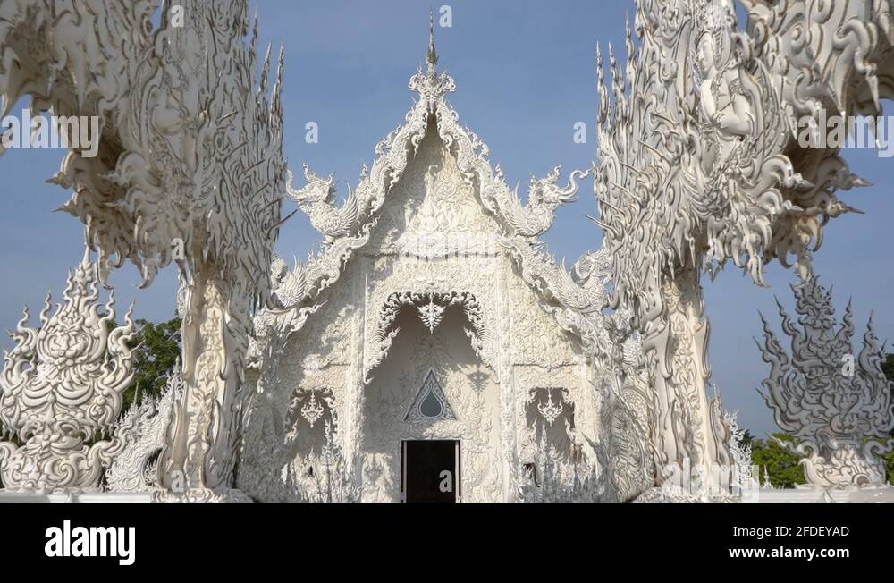 Tilt revelation of the White Temple main entrance to the prayer house ...