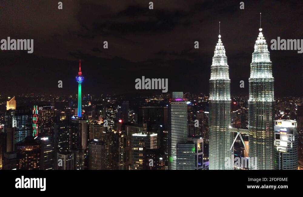KL Tower & KLCC by Drone from the top of KLCC Stock Video Footage - Alamy