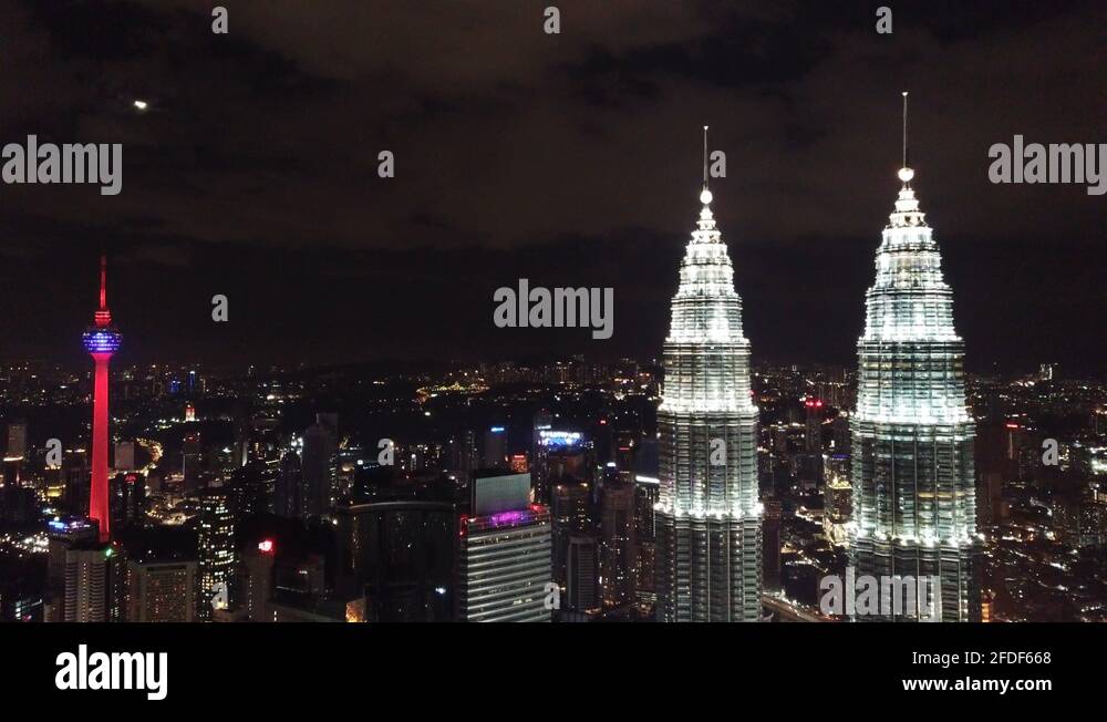 KL Tower & KLCC by Drone from the top of KLCC Stock Video Footage - Alamy