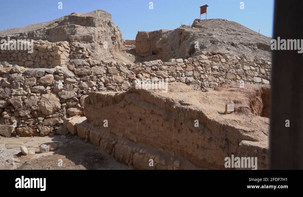 Pan left ancient ruins in a desert sandy background Stock Video Footage ...