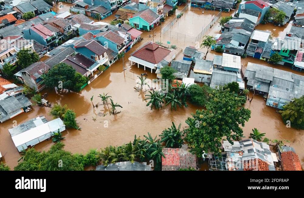 Depiction of flooding. devastation wrought after massive natural ...