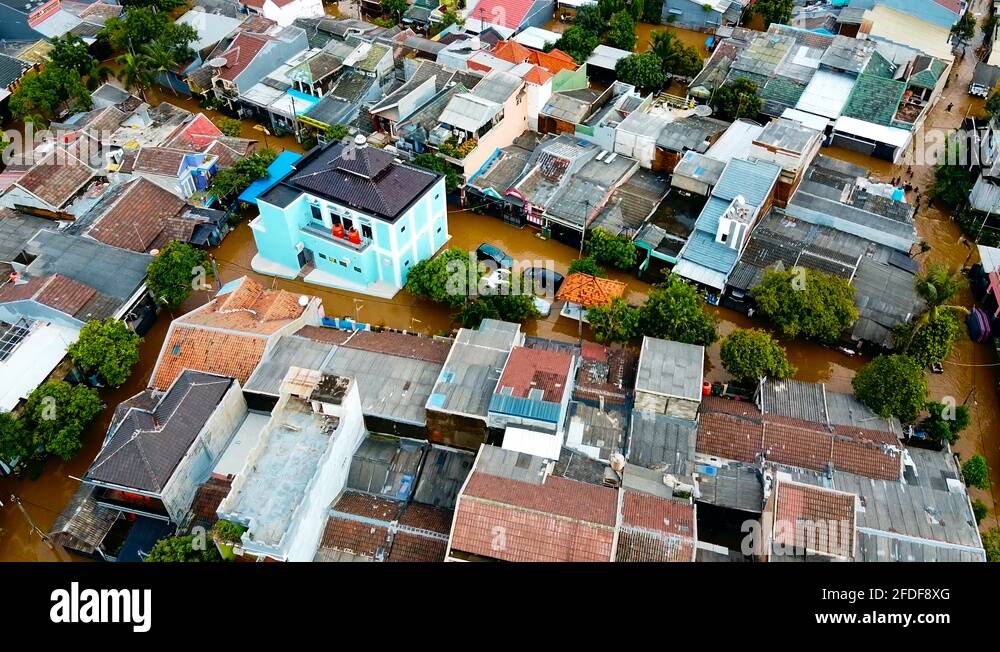 Depiction of flooding. devastation wrought after massive natural ...