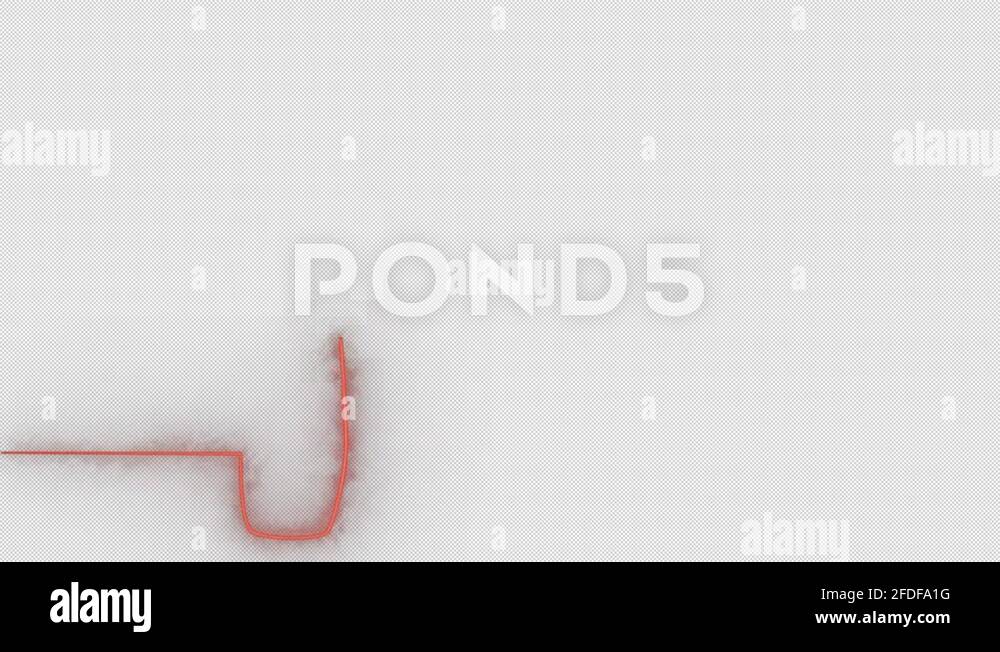 2D animation on alfa channel of neon red lights forming shape of big ...