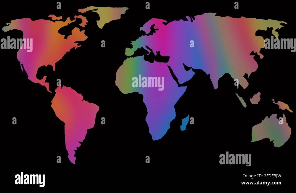 this map of the world changes colors as a background for global changes ...