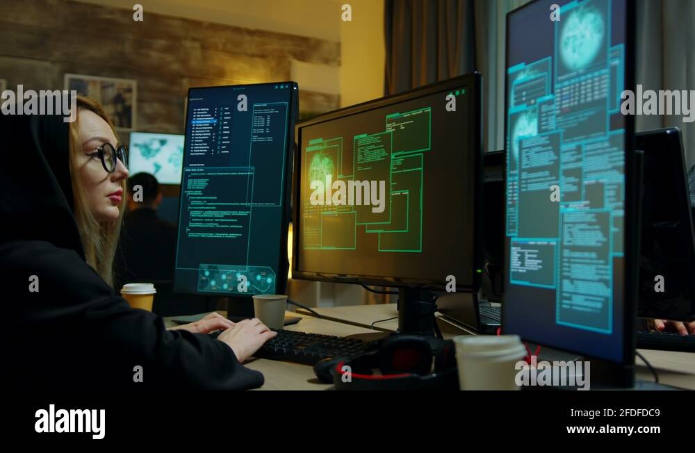 Angry hacker girl after a failed attempt to hack the government Stock ... Angry hacker girl after a failed attempt to hack the government Stock ...