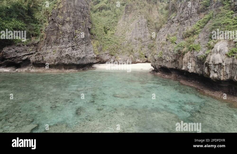 Coral Reef Under The Bright Blue Lagoon Water In Koh Phi Phi Thailand ...