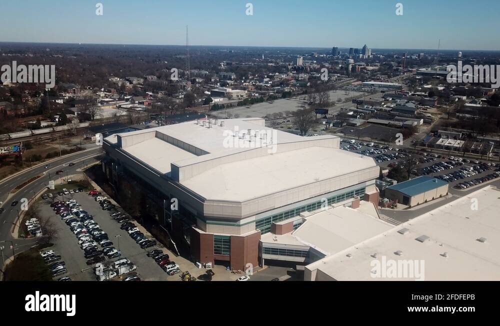 Greensboro Coliseum Complex Aerial Pullout Stock Video Footage - Alamy