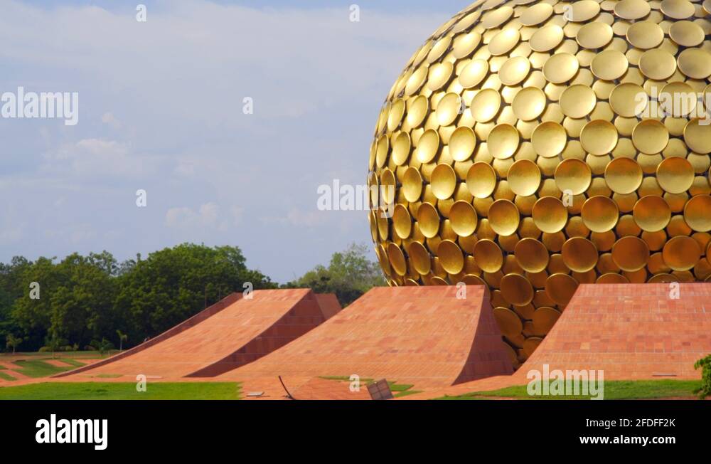 Matrimandir, spiritual Temple of The Mother, golden ball architecture ...