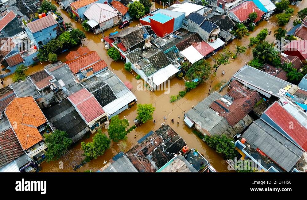 Depiction of flooding. devastation wrought after massive natural ...