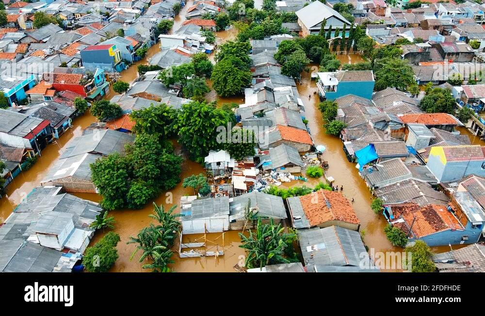 Depiction of flooding. devastation wrought after massive natural ...