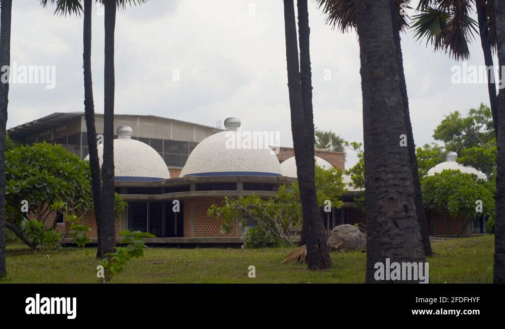 Modern architecture dome building, Quiet Healing Center, Auroville ...
