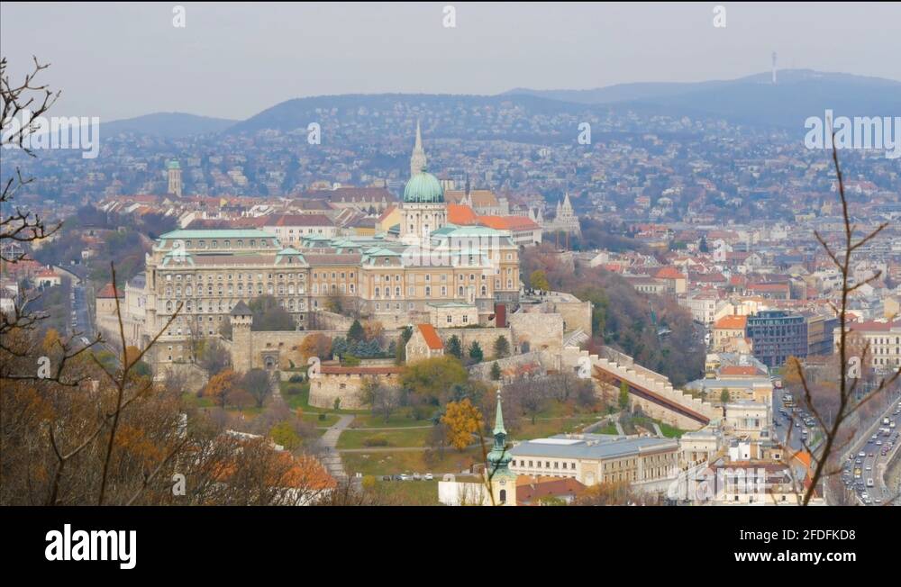 Panoramic Skyline View Of Buda Castle Royal Palace With The City Of ...