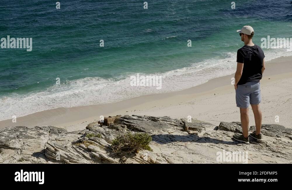 Back view man facing ocean Stock Videos & Footage - HD and 4K Video ...