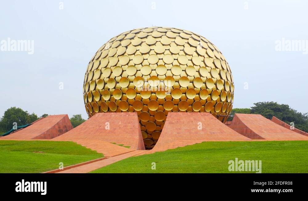 Matrimandir temple of the Mother meditation center, unique structure ...