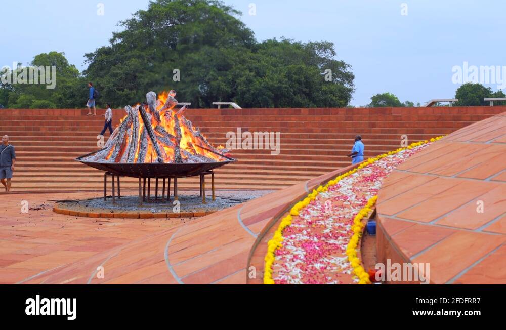 Large bonfire at Matrimandir Mother’s Temple amphitheater, Auroville ...