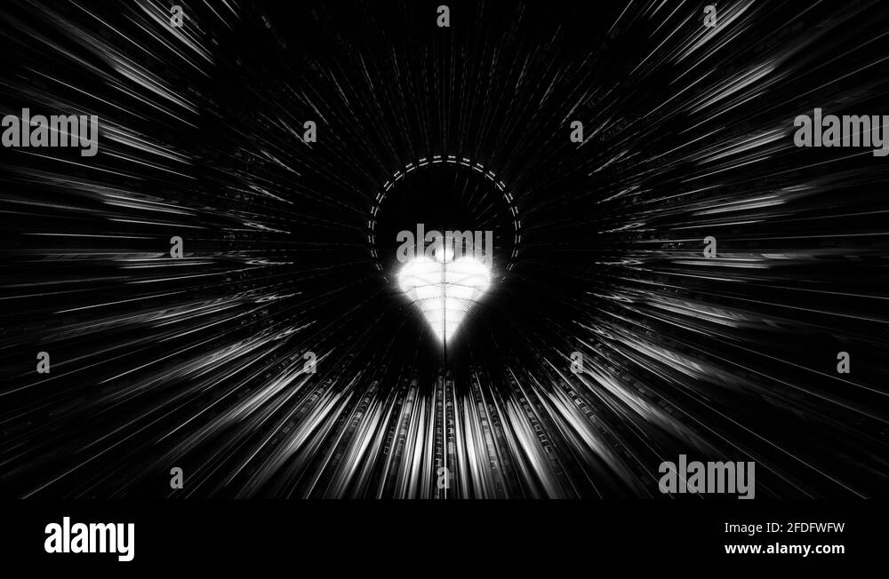 VJ Loop - 3D Shining Heart Rolling Along a Glowing, Circular Black and ...