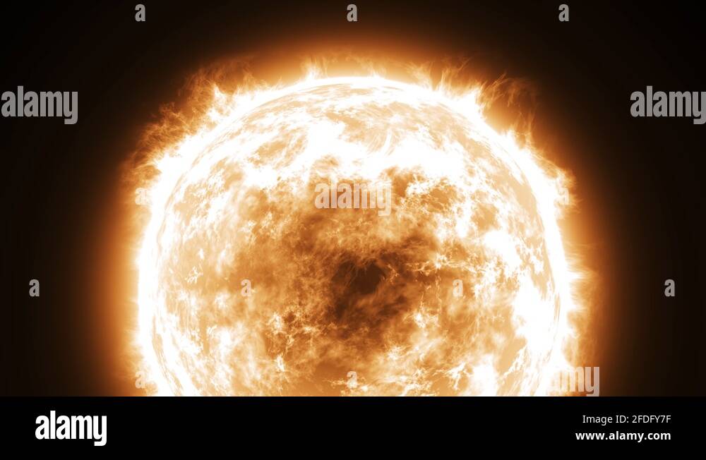 3D animation of a burning orange sun, with no space background or Stock ...