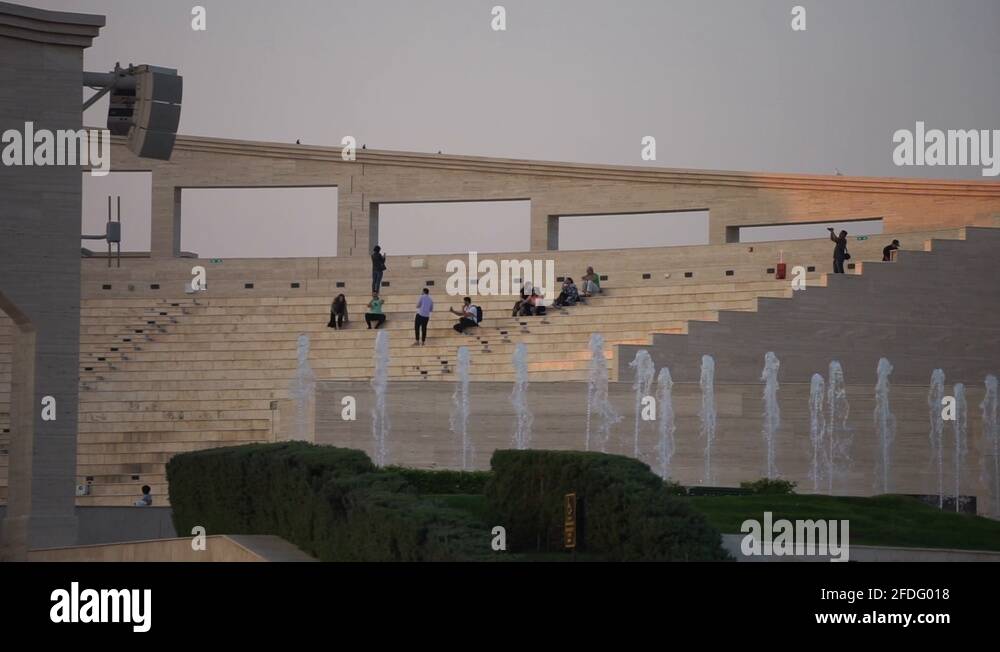 Katara Cultural village at sunset with multi purpose hall amphitheater ...