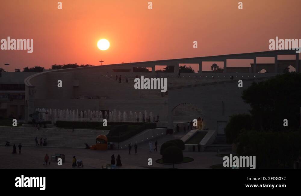 Katara Cultural village at sunset with multi purpose hall amphitheater ...