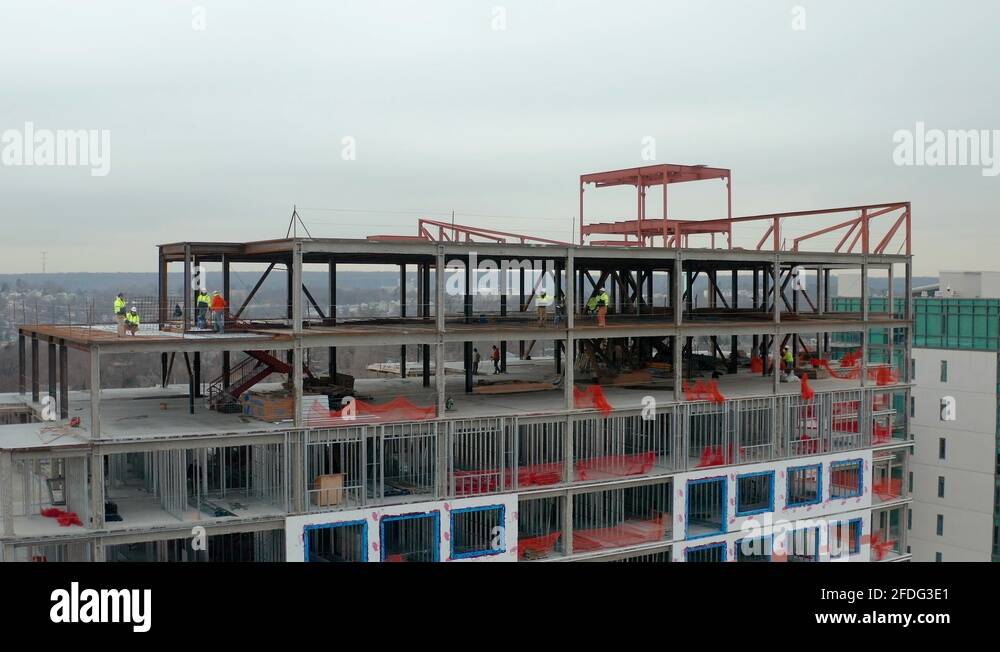Steel frame building under construction Stock Videos & Footage - HD and ...