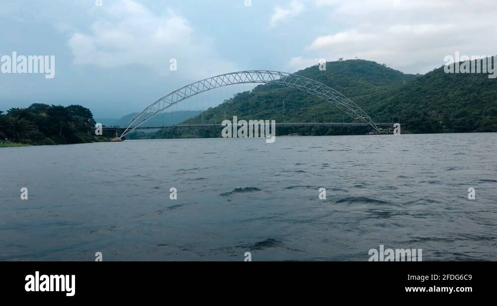 The beautiful Adomi Bridge of Ghana at royal senchi in Akosombo, #4K ...