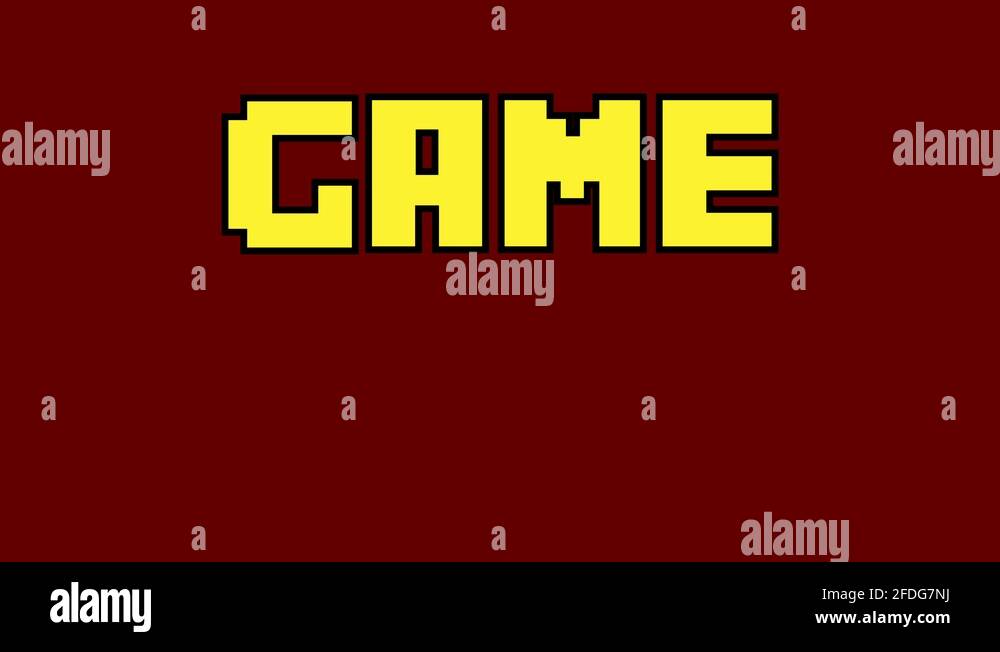 A game over screen animation, words coming from the sides and ...
