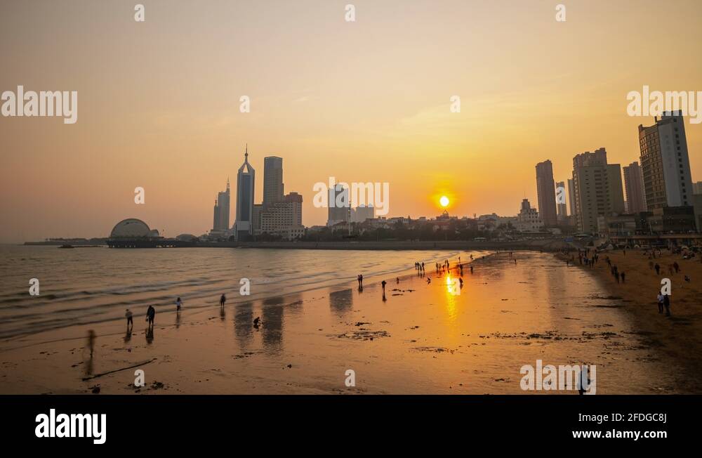 Sunset sky qingdao city famous Stock Videos & Footage - HD and 4K Video ...
