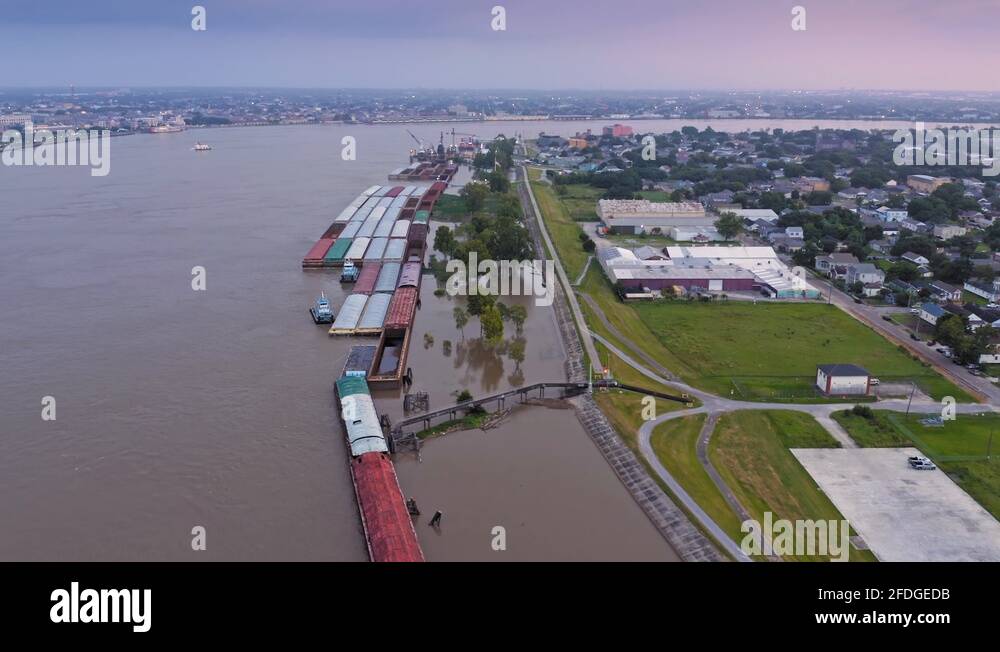 Mississippi river aerial with barges Stock Videos & Footage - HD and 4K ...