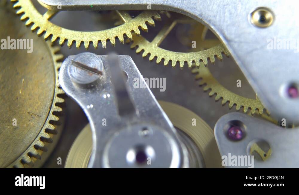 Clockwork mechanism retro clock rotating Stock Videos & Footage - HD ...