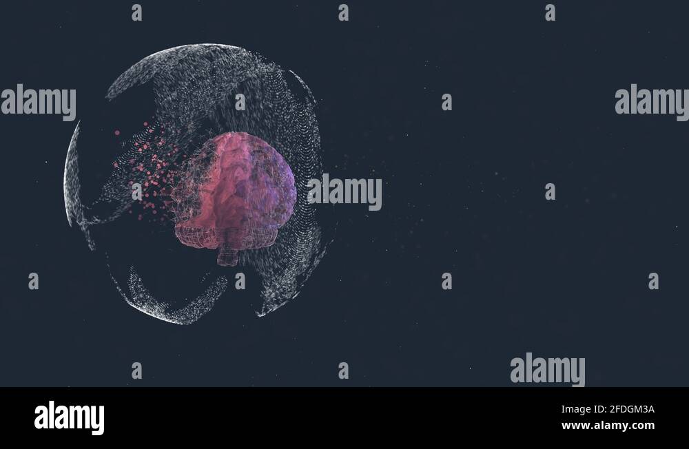 Human brain malfunction with glitch motion tecture around Stock Video ...